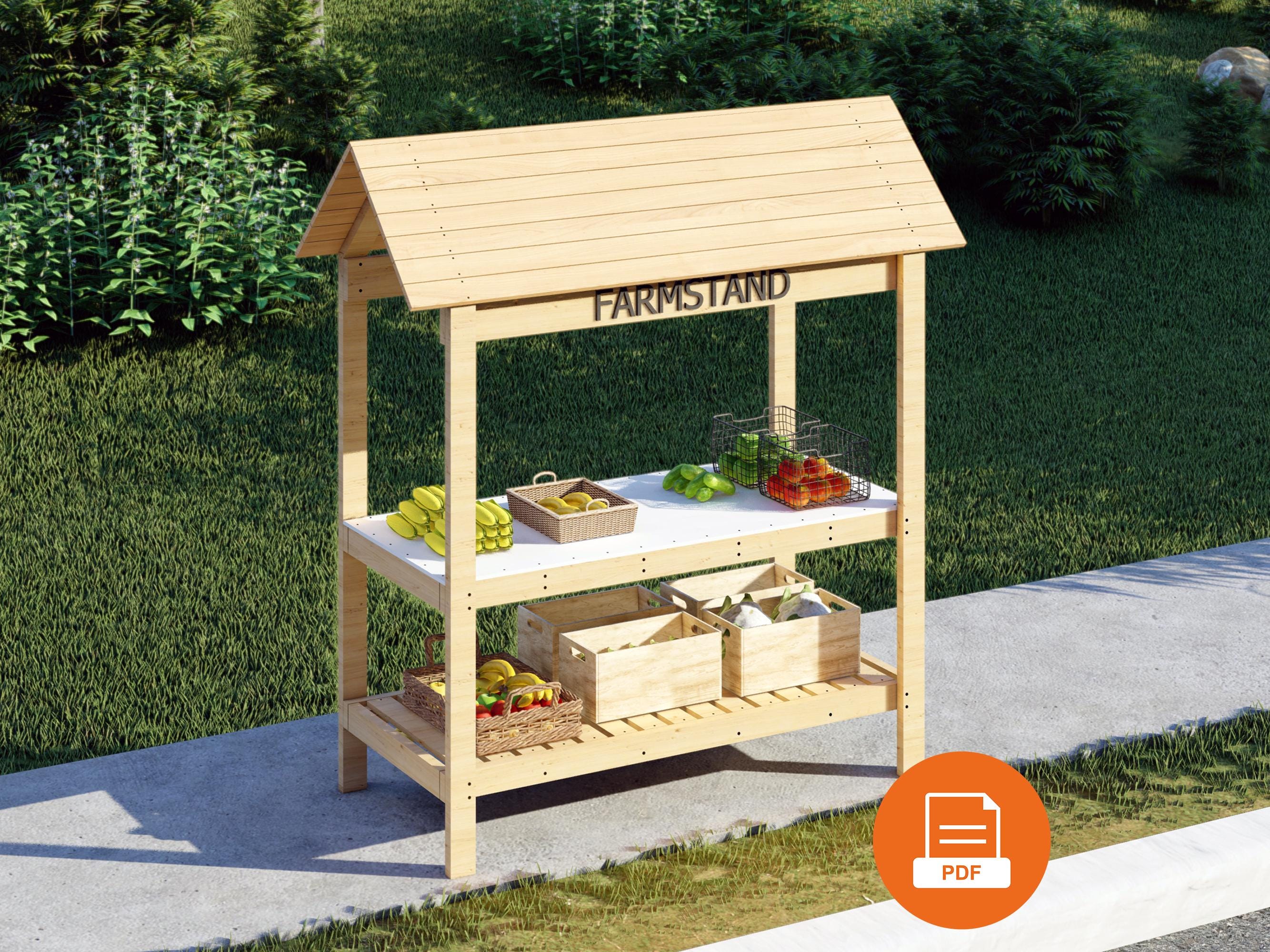 DIY Roadside Farm Stand Build Plans | Farmer's Market Stand - Veggie ...