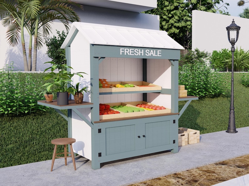 Roadside Farm Stand Build Plans | Farmers Market Stand DIY Guide (PDF ...