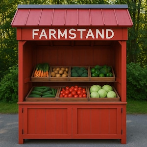 Roadside Farm Stand Build Plans | Farmers Market Stand DIY Guide (PDF ...