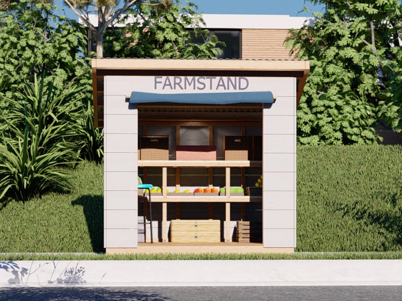 Outdoor Farm Stand Plans | Produce Stand | DIY Wooden Market Stall - Etsy