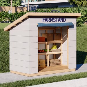 Outdoor Farm Stand Plans | Produce Stand | DIY Wooden Market Stall - Etsy