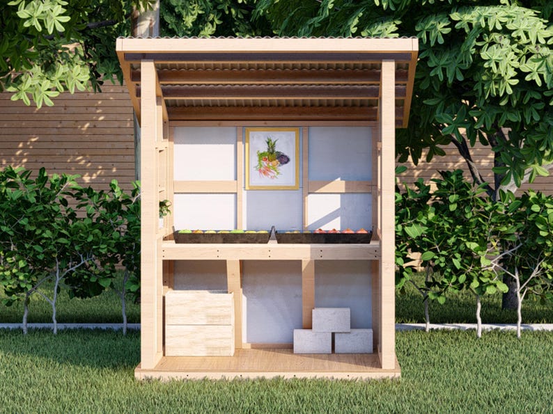 Farmers Market Stand Plans | Wooden Farm Stall | Digital Blueprint - Etsy