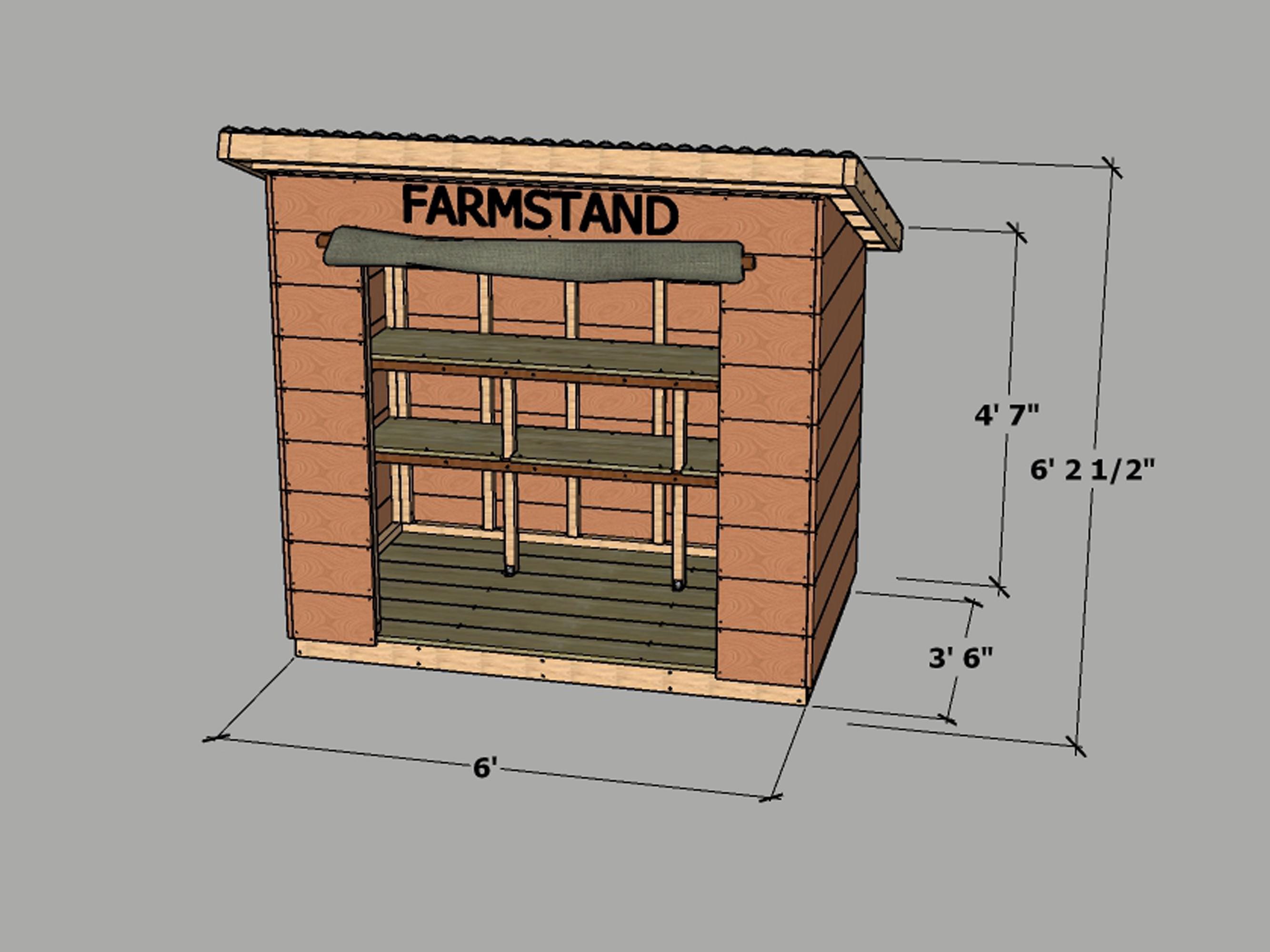 Outdoor Farm Stand Plans | Produce Stand | DIY Wooden Market Stall - Etsy