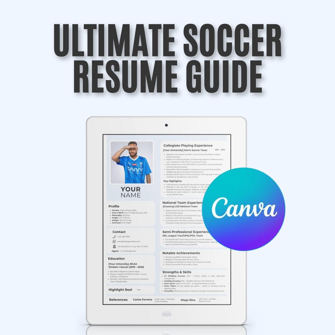 Editable Soccer Resume Guide for Players & Parents Digital Soccer ...