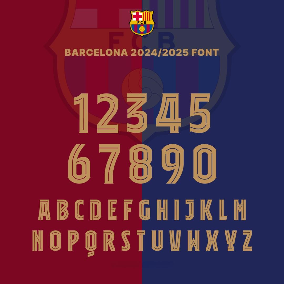 Barcelona 2024-25 Font Digital Download Soccer Jersey Font - Etsy