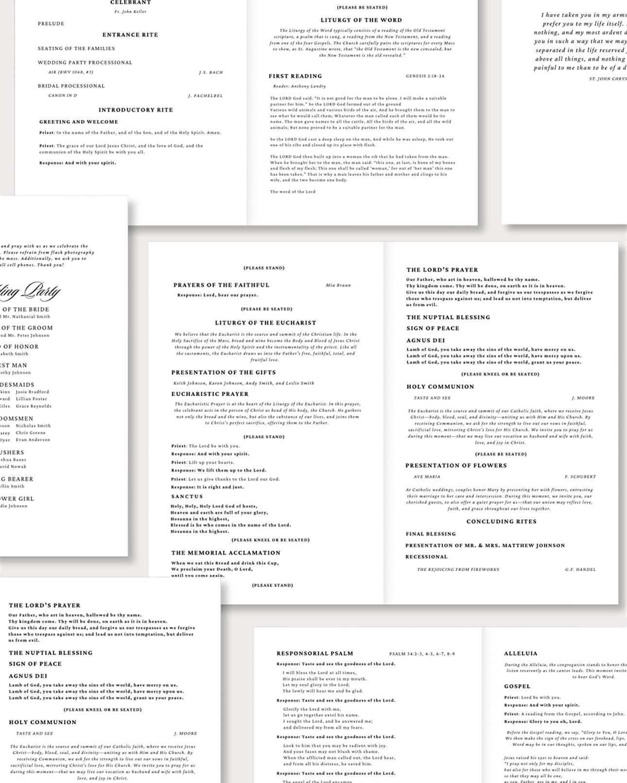 Catholic Wedding Mass Program Canva Template - Etsy