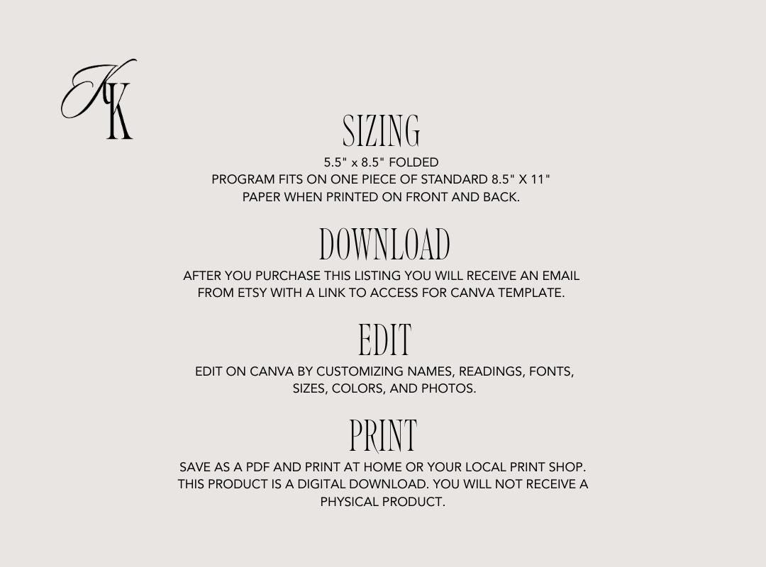 Catholic Funeral Mass Program Template - Etsy