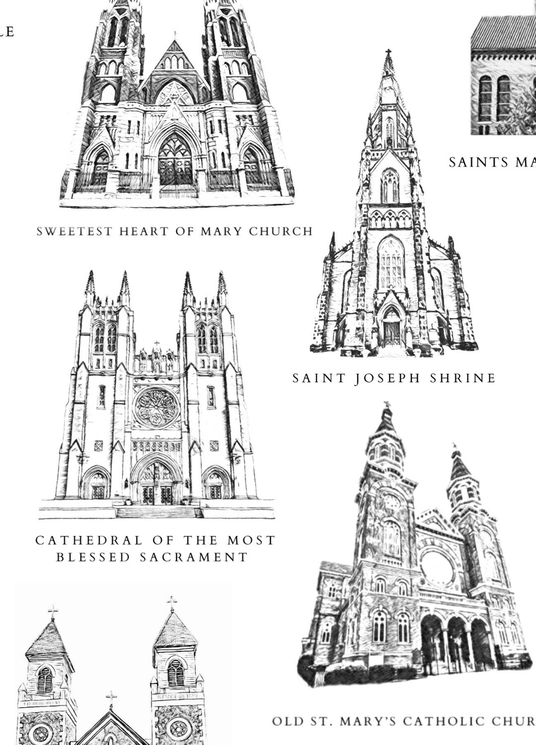 Custom Church Portrait - Etsy