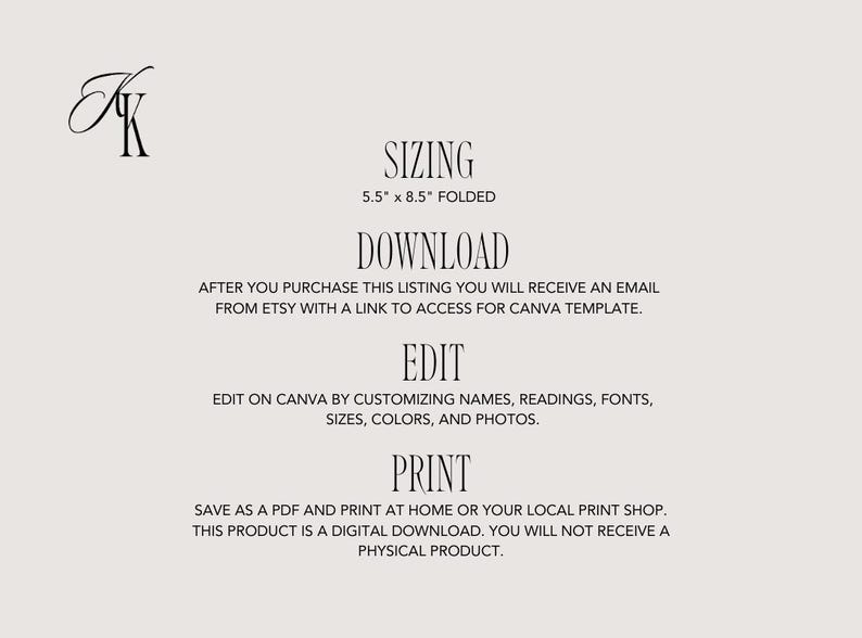 Catholic Wedding Mass Program Canva Template - Etsy