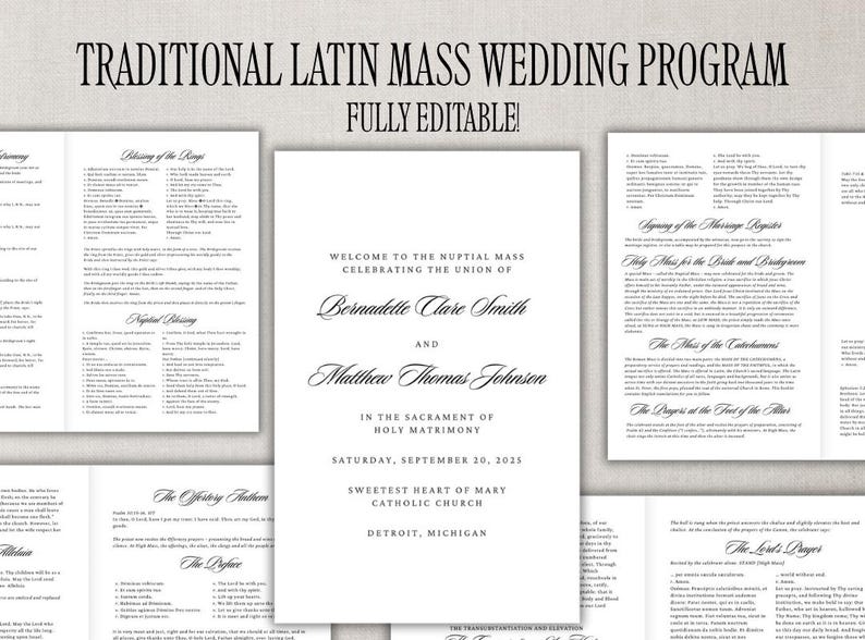 TLM Wedding Program Canva Template - Etsy
