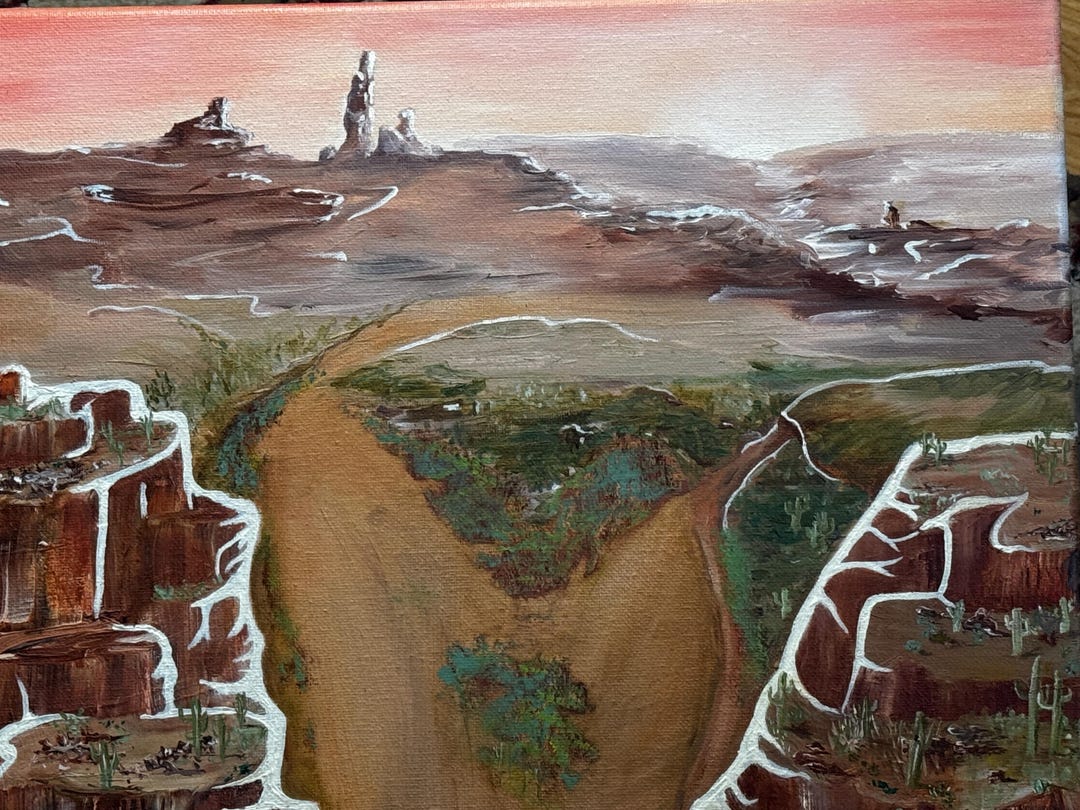 This is a Desert Depiction of the Moab, Utah Desert. This Painting Has ...