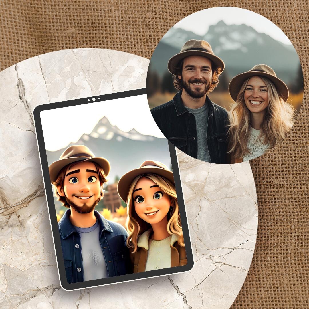 Custom Portrait, Couple Portrait, Cartoon Portrait, Portrait From Photo ...