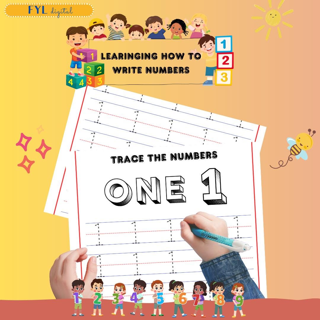 Tracing Number From 1-10, Learn How to Write Numbers, Counting Numbers ...