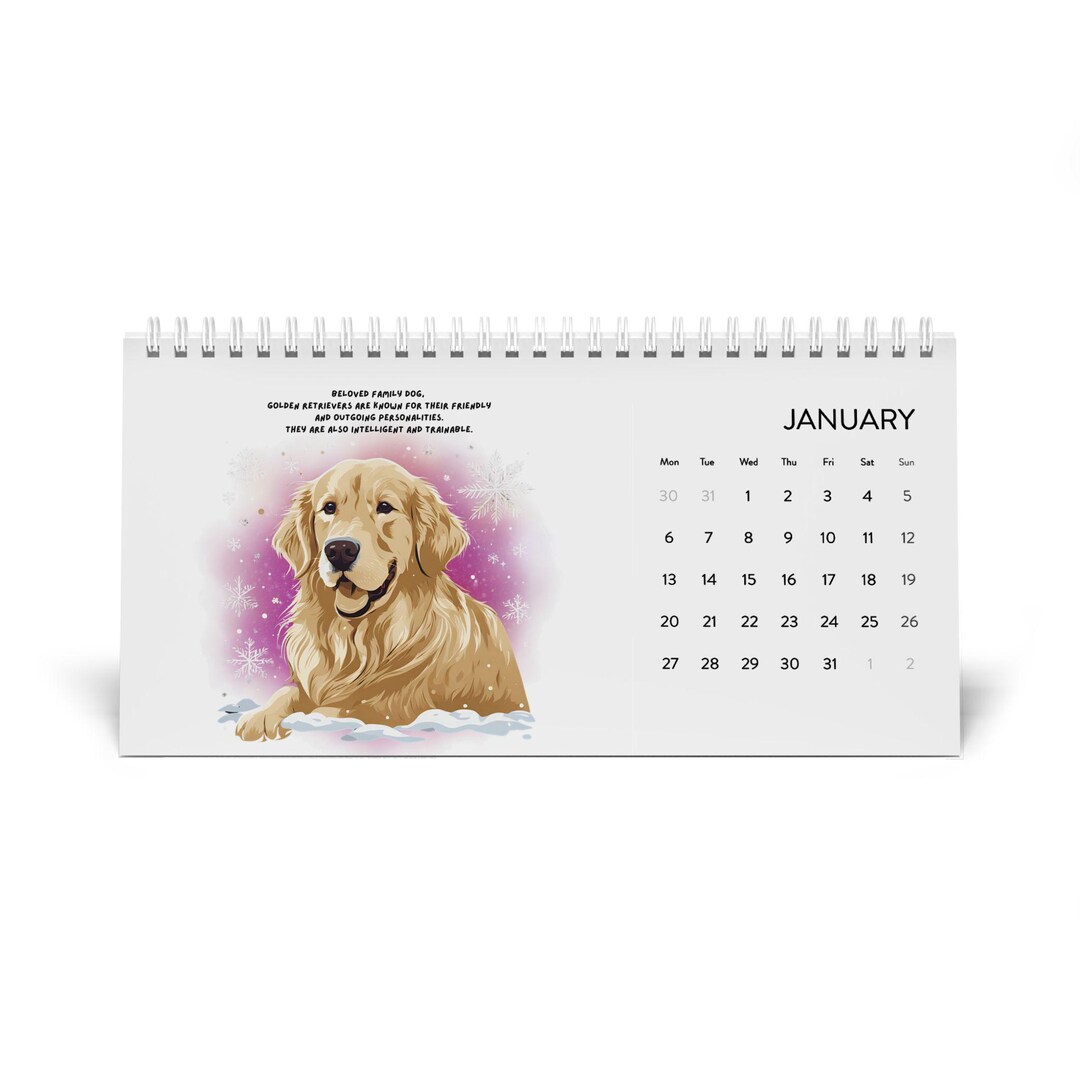 2025 Dog Lover Desk Calendar, Cute Pet Art Calendar, Yearly Planner for ...