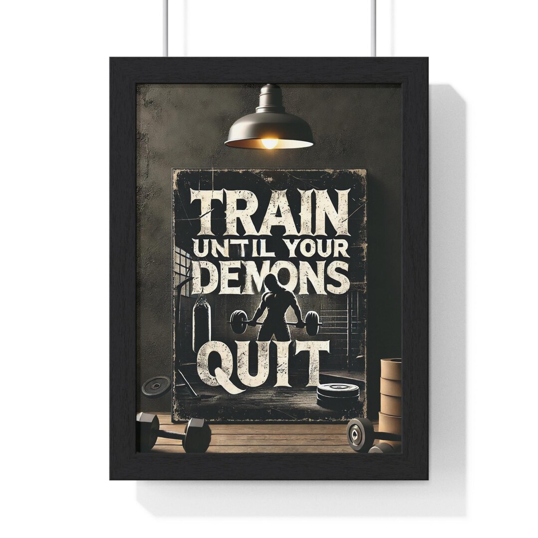 Motivational Gym Poster, Fitness Decor for Home, Weightlifting Wall Art ...