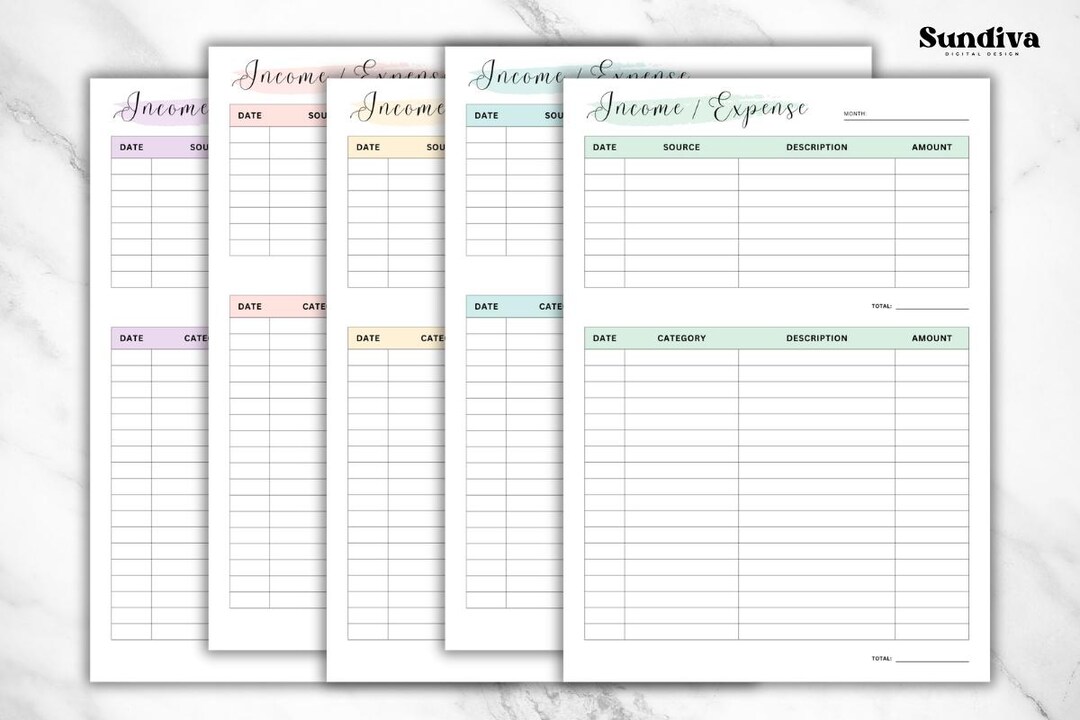 Editable Income & Expense Tracker – Canva Budget Sheet, Printable ...