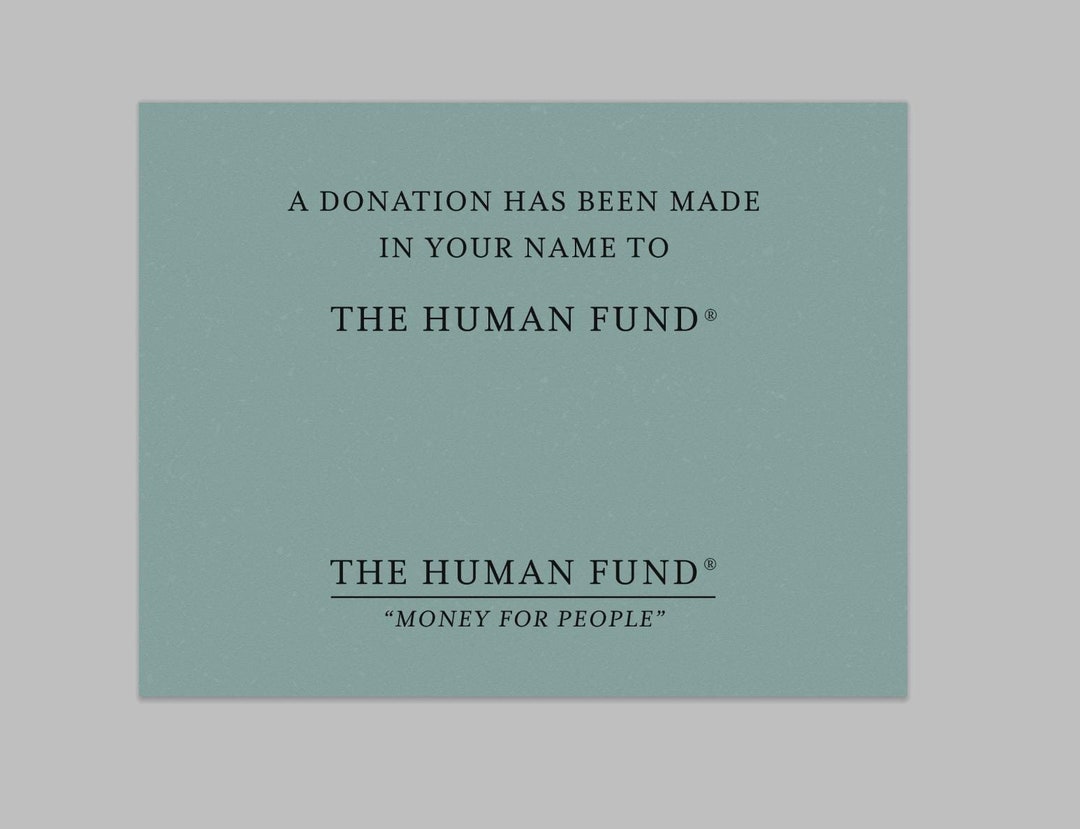 The Human Fund Donation Cards 6-pack - Etsy