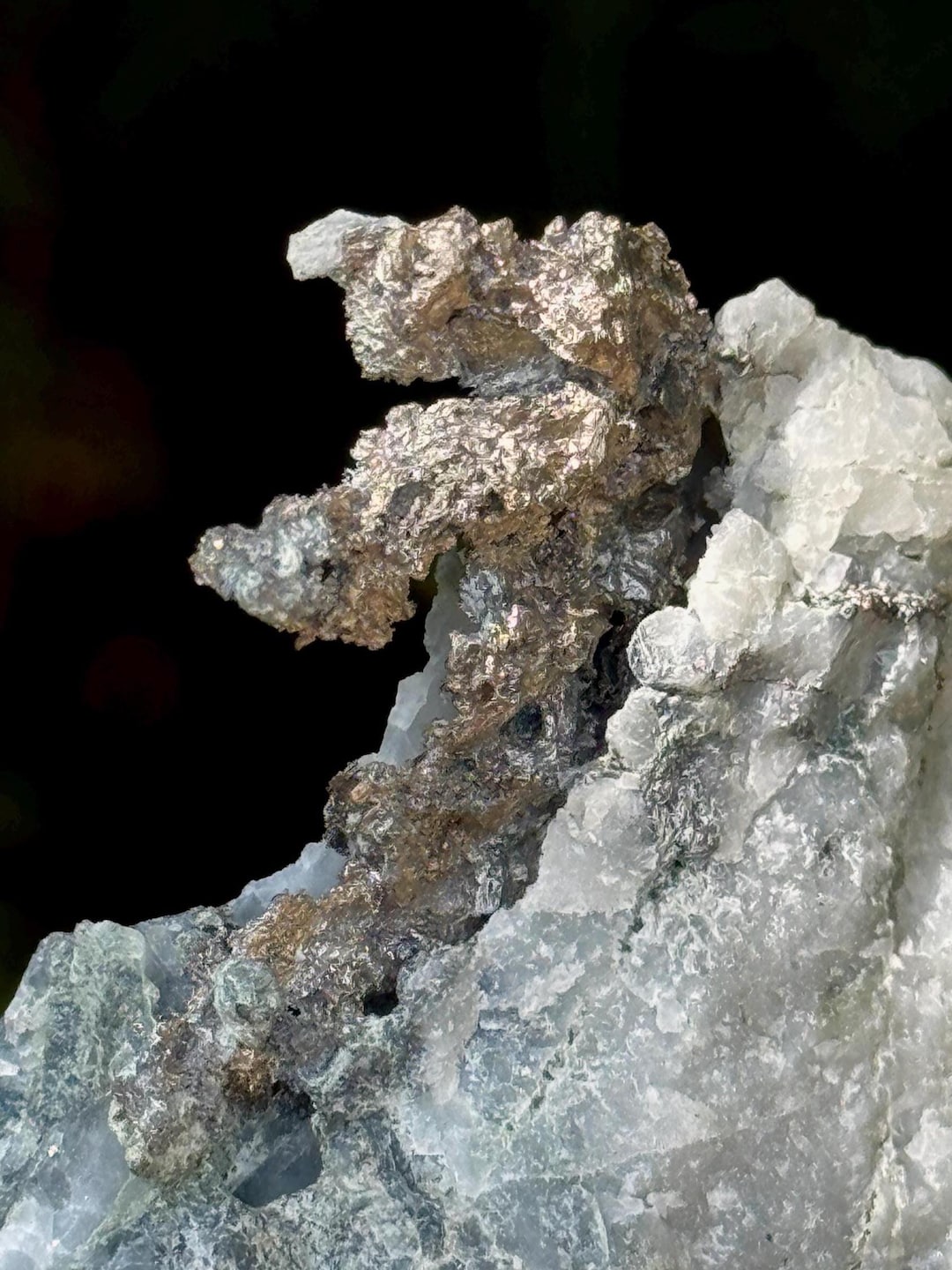 Rare Silver on Calcite Matrix – Morocco Mineral Specimen | Earth ...