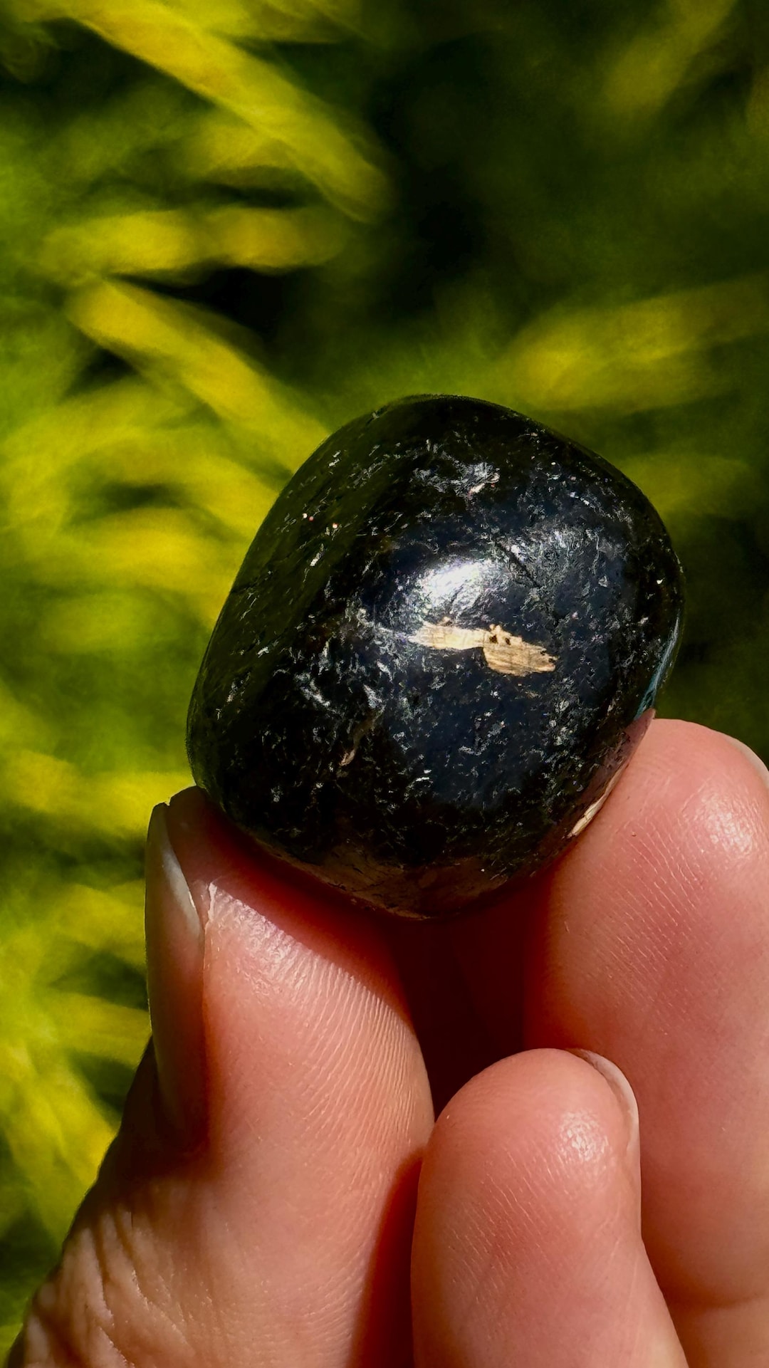 Black Gold Nuummite Palm Stone From Greenland | Polished Ancient ...