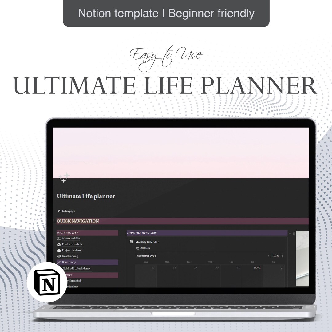 Ultimate Life Planner Notion Digital Planner Notion Template Notion Planner Aesthetic Notion ...