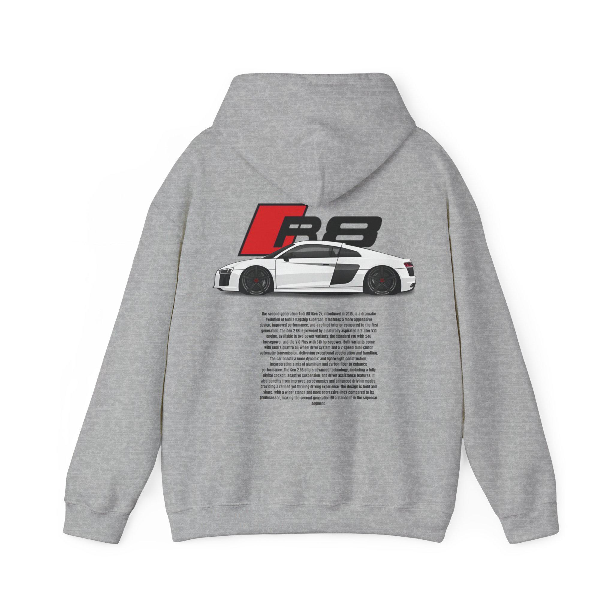AUDI R8 Hoodie - Unisex Heavy Blend Hooded Sweatshirt, Car Enthusiast ...