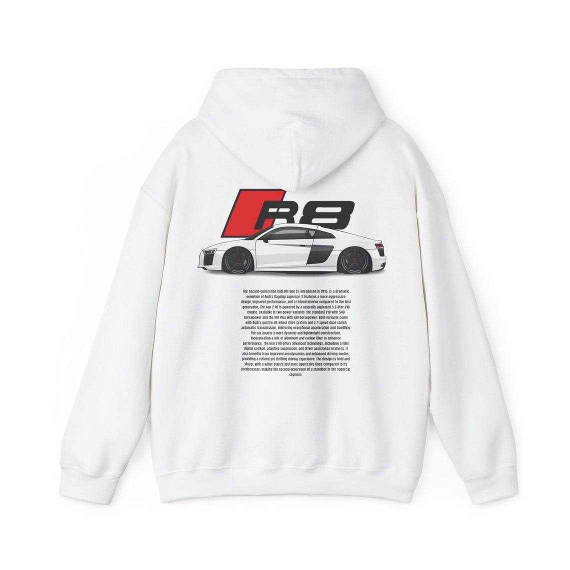 AUDI R8 Hoodie - Unisex Heavy Blend Hooded Sweatshirt, Car Enthusiast ...
