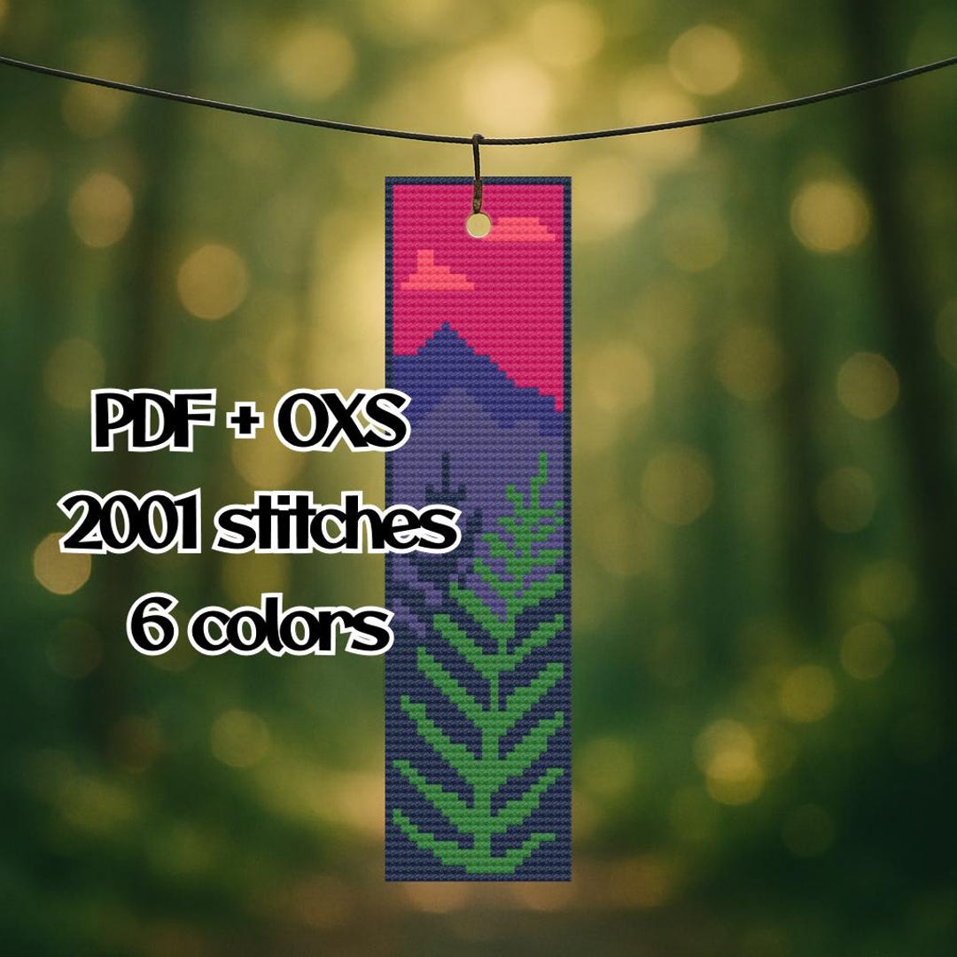 Fern Bookmark Cross Stitch Pattern PDF + OXS, Plant Theme, 23x87 ...