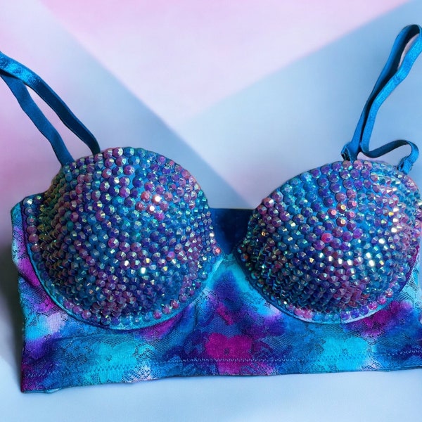 Rhinestone Bra - Etsy