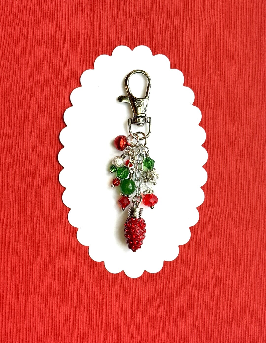 Christmas Light Bulb Purse Charm. Holiday Bag Charm, Stocking Stuffer ...