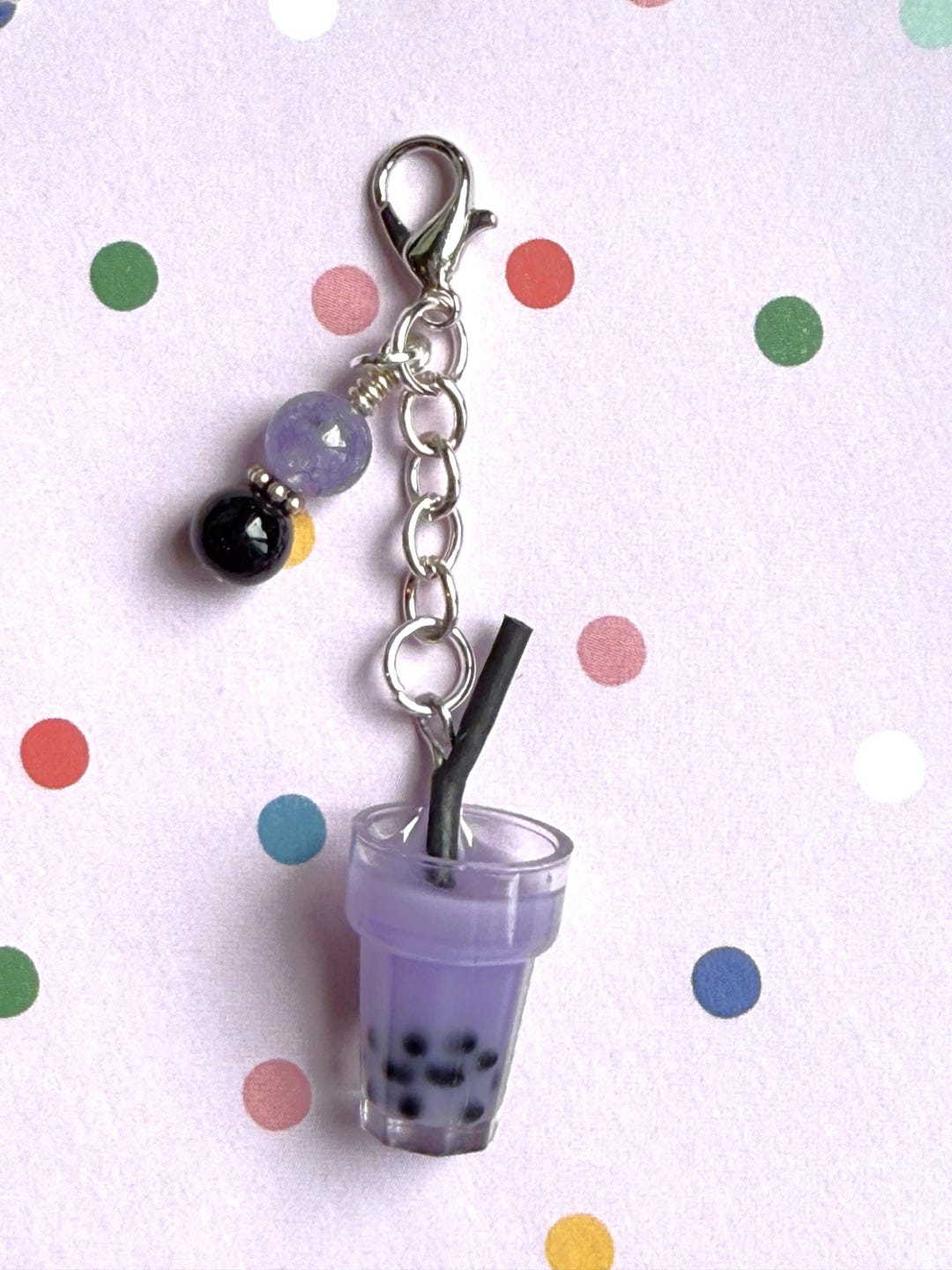 Boba Tea Badge Charm, Bubble Tea Charm, Boba Zipper Pull, ID Holder ...