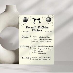 Birthday Weekend Itinerary Template: Girls Trip Planner (digital ...