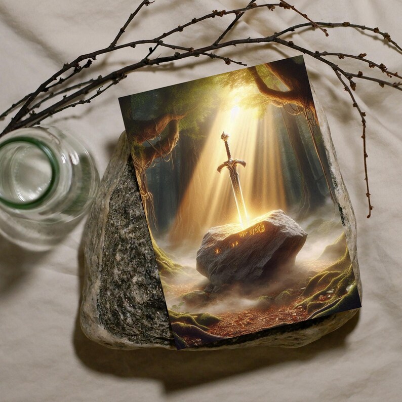 Excalibur in the Stone: Printable King Arthur Wall Art - Enchanted ...