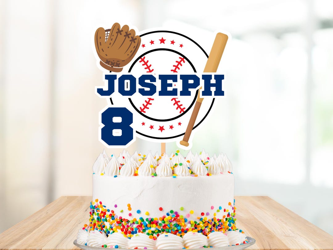 Editable Baseball Cake Topper, Baseball Centerpiece, Baseball Birthday ...