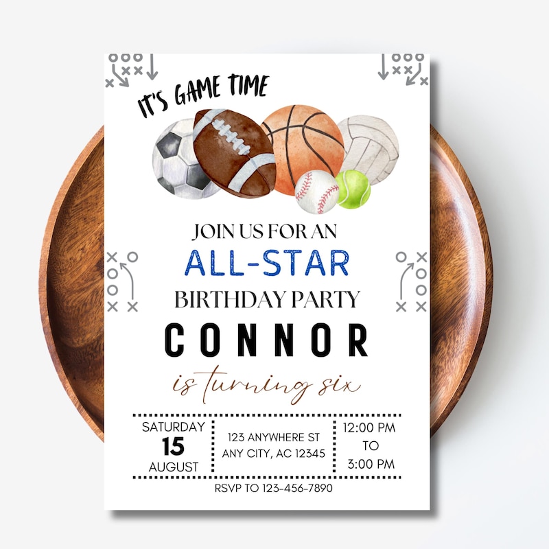 Sports Draft Birthday Invitation - Etsy UK