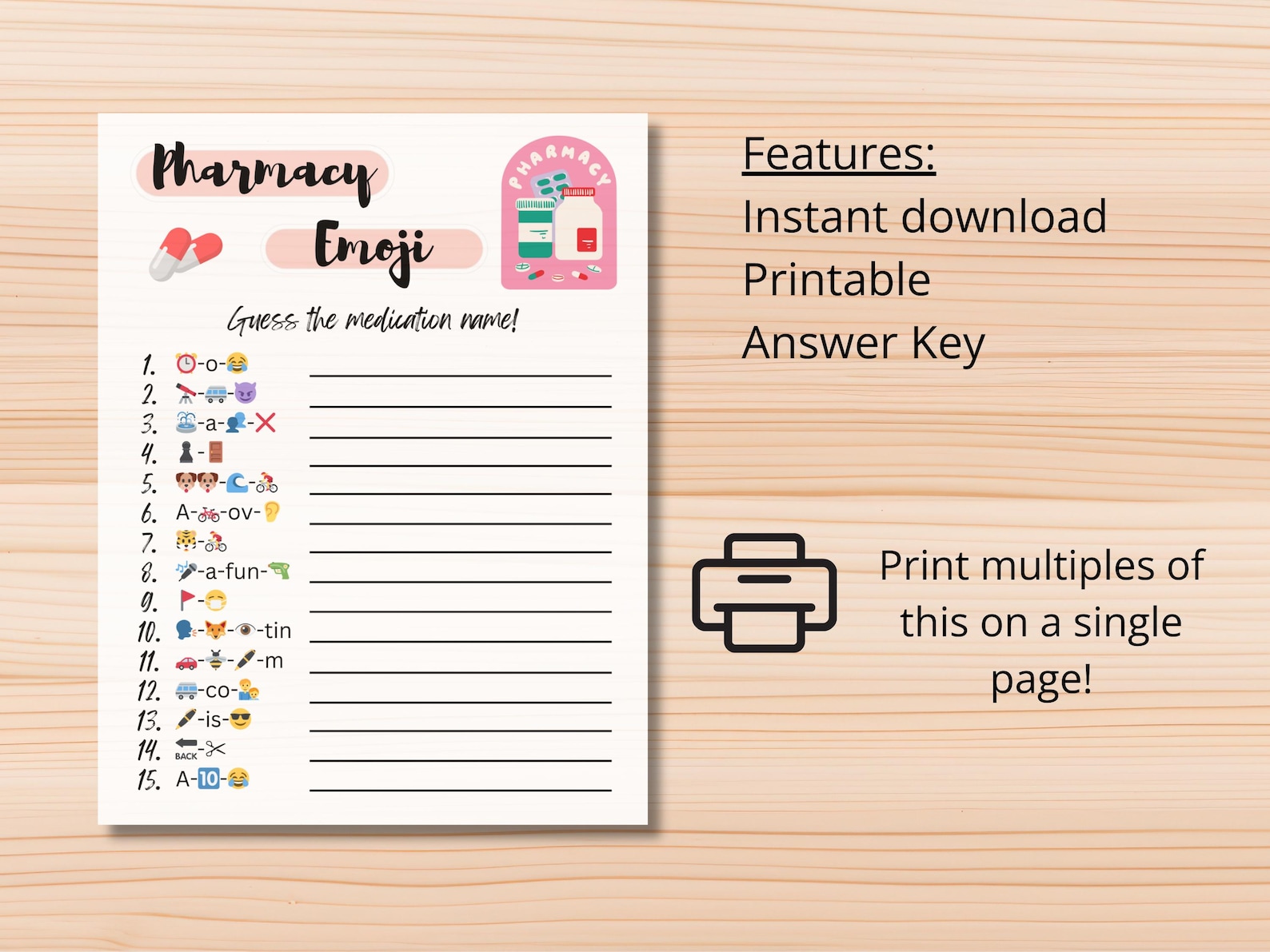 Pharmacy Emoji Game, Guess the Medication Name, Drug Name, Pharmacists ...