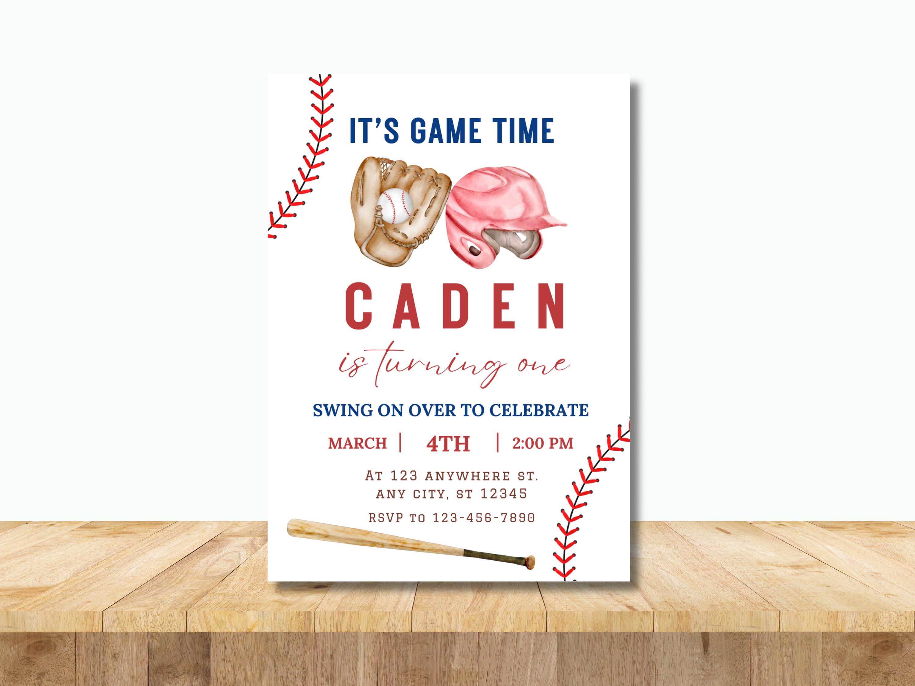 Editable All Ages Baseball Birthday Invitation, Game Time, Baseball ...