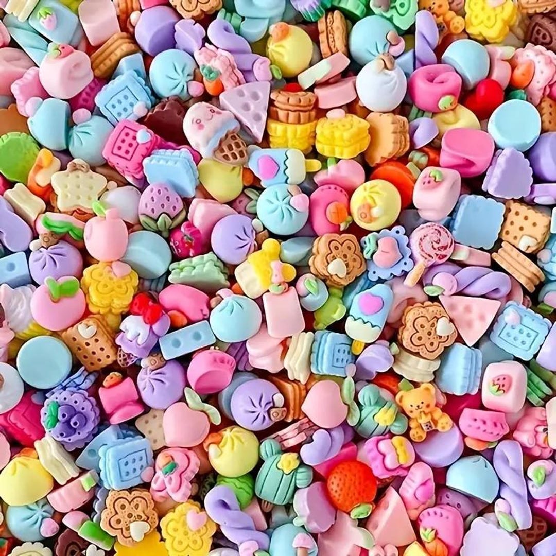 10pcs Mini Assorted Color Mixed Style Cookies | Flatback Resin ...