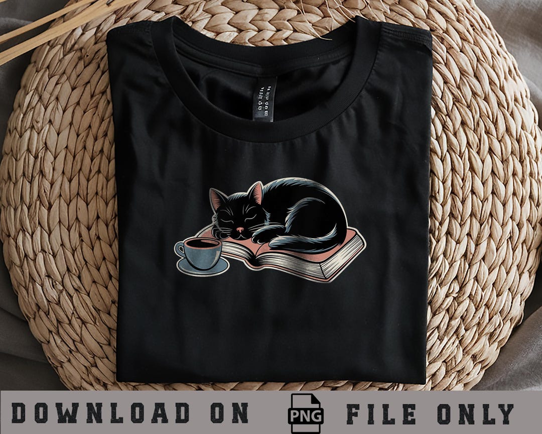 Cat Book Png, Books and Cats PNG, Reading Design, Cat Lover Png, Gift ...