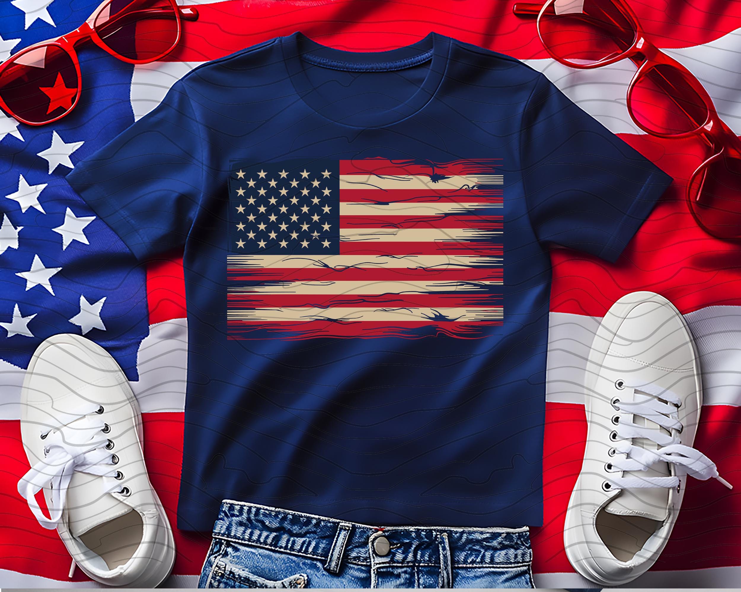 American Flag Bundle, American Flag Svgpng, 4th of July Svg, Veteran ...