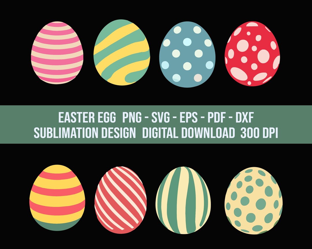 Easter Egg Bundle SVG Png, Easter Egg Dxf, Easter Egg Silhouette Vector ...