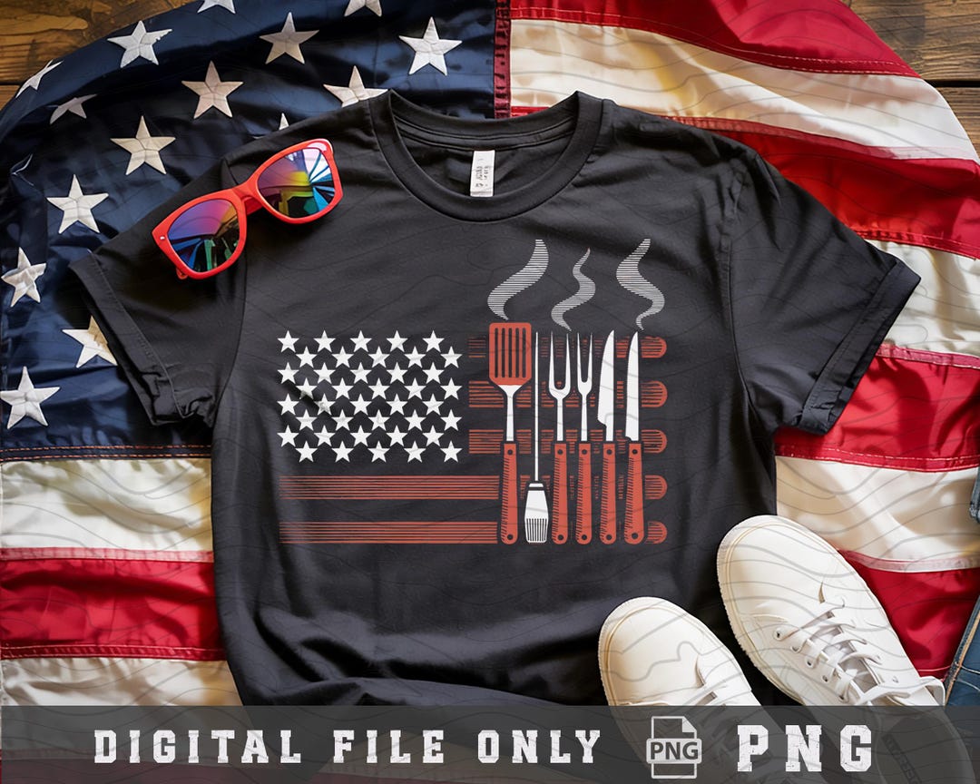 Patriotic American Flag Chef Png, Grill Sergeant BBQ Png, Funny ...