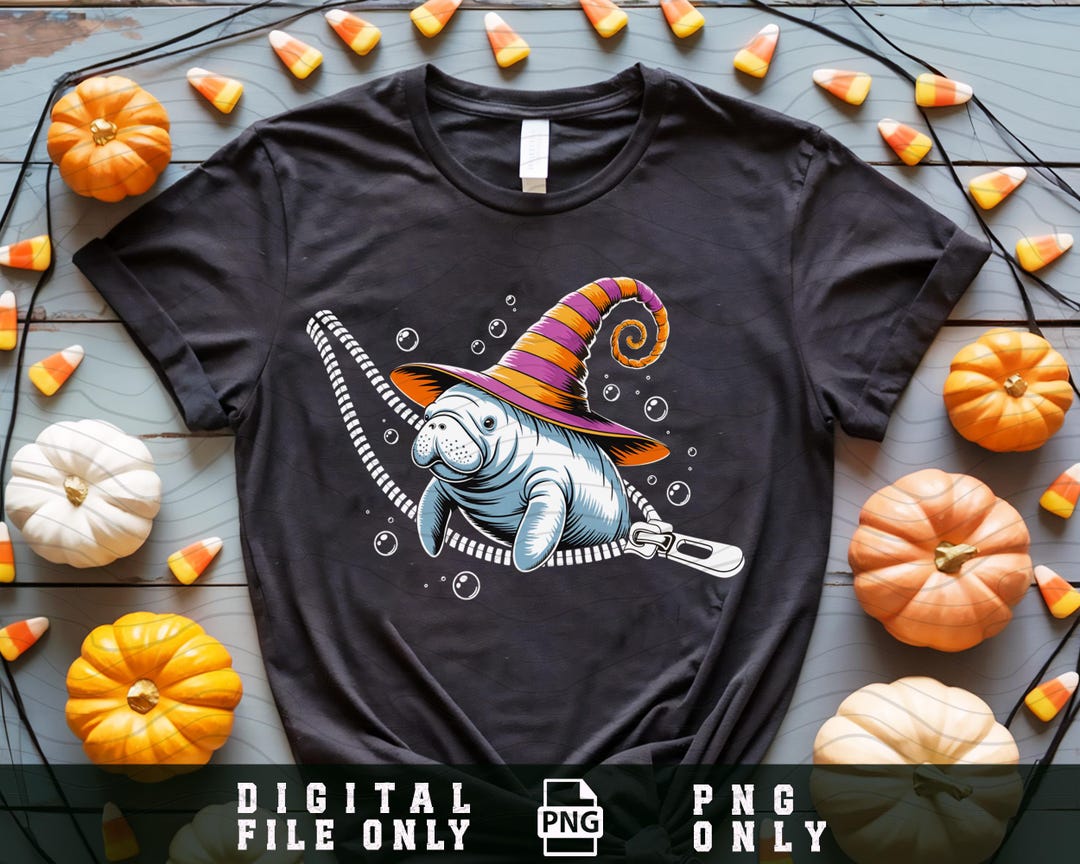 Manatee Emerging From A Zipper Png, Manatee Halloween Png Cute Manatee ...