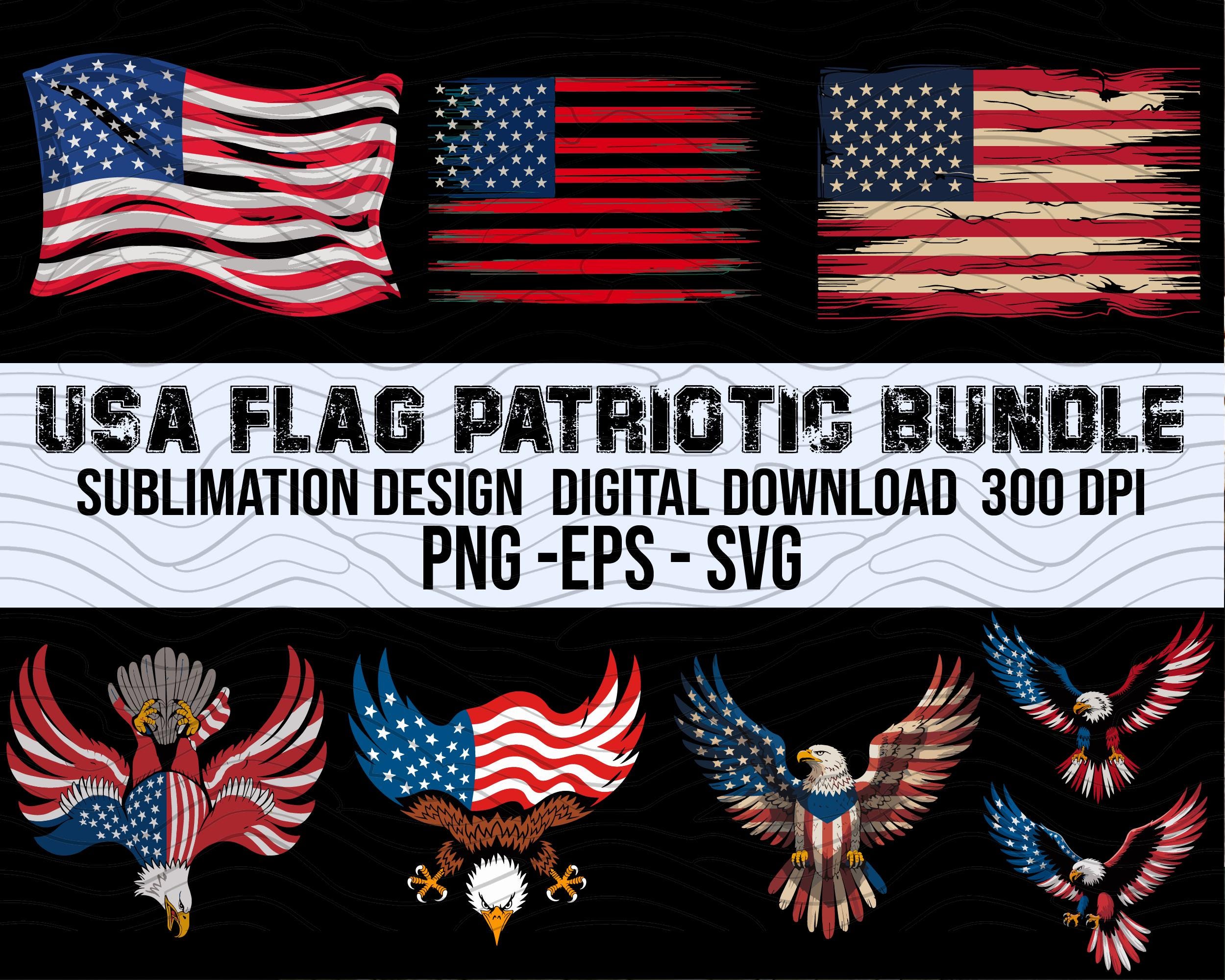 American Flag Bundle, American Flag Svgpng, 4th of July Svg, Veteran ...