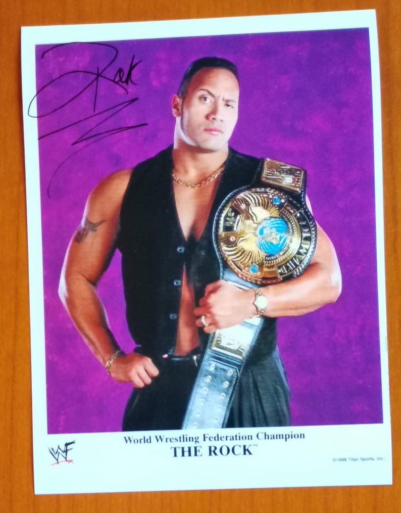 Dwayne Johnson, the Rock Signed Autographed 8x6 Photo, WWE WWF WCW - Etsy