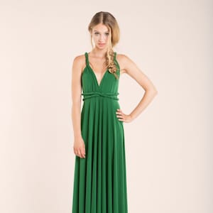 Forest Green Dress Long Infinity Dress, Green Long Maxi Dress, Long ...