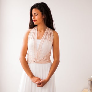 Lace Infinity Top, Wrap Bridal Top, Champagne Lace Wrap, Multi-way Lace ...