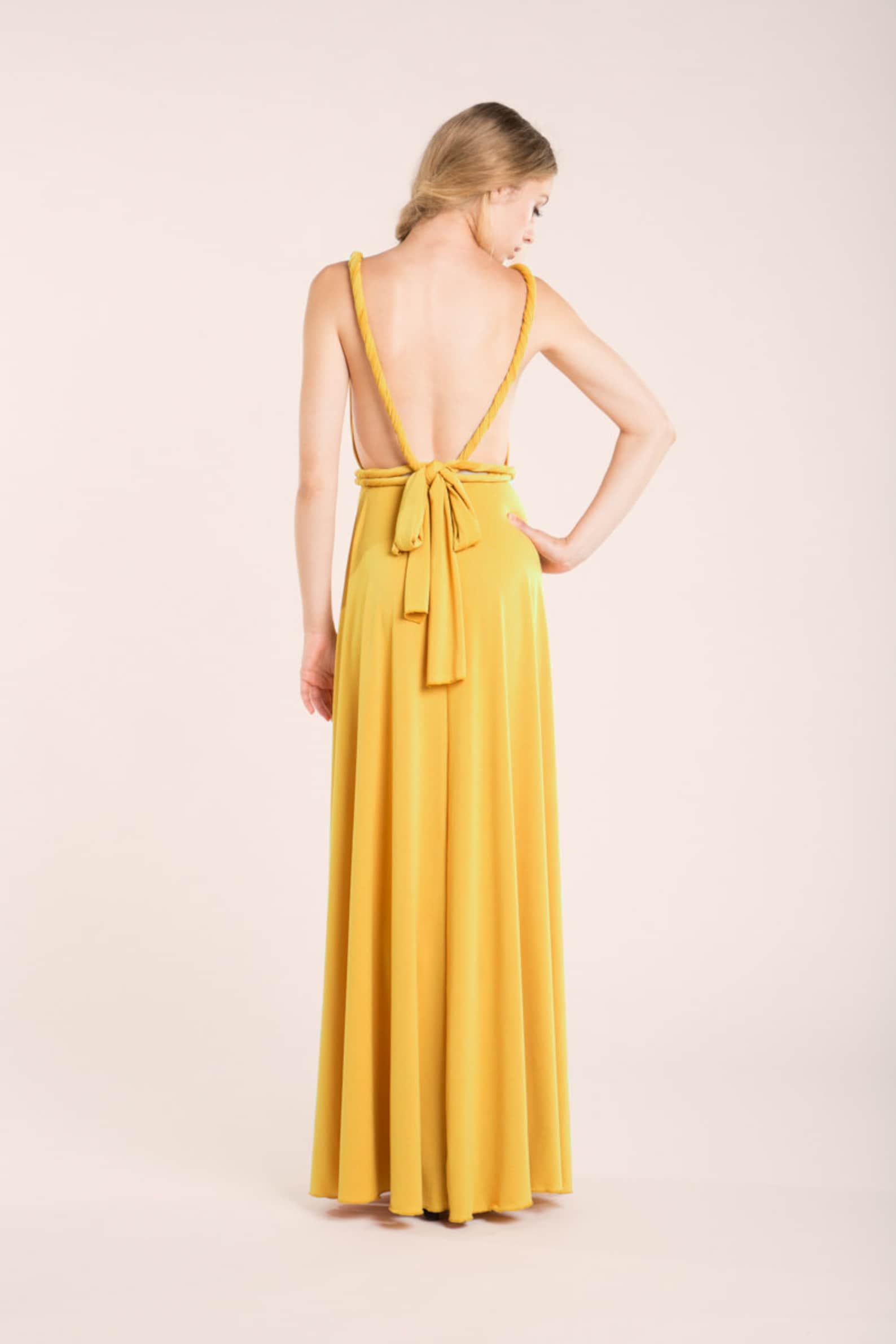 Prom Dress, Mustard Prom Dress, Mustard Yellow Bridesmaid Dress, Yellow ...