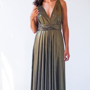 Gold Bridesmaid Dress, Gold Infinity Dress, Metallic Bridesmaid Dresses ...