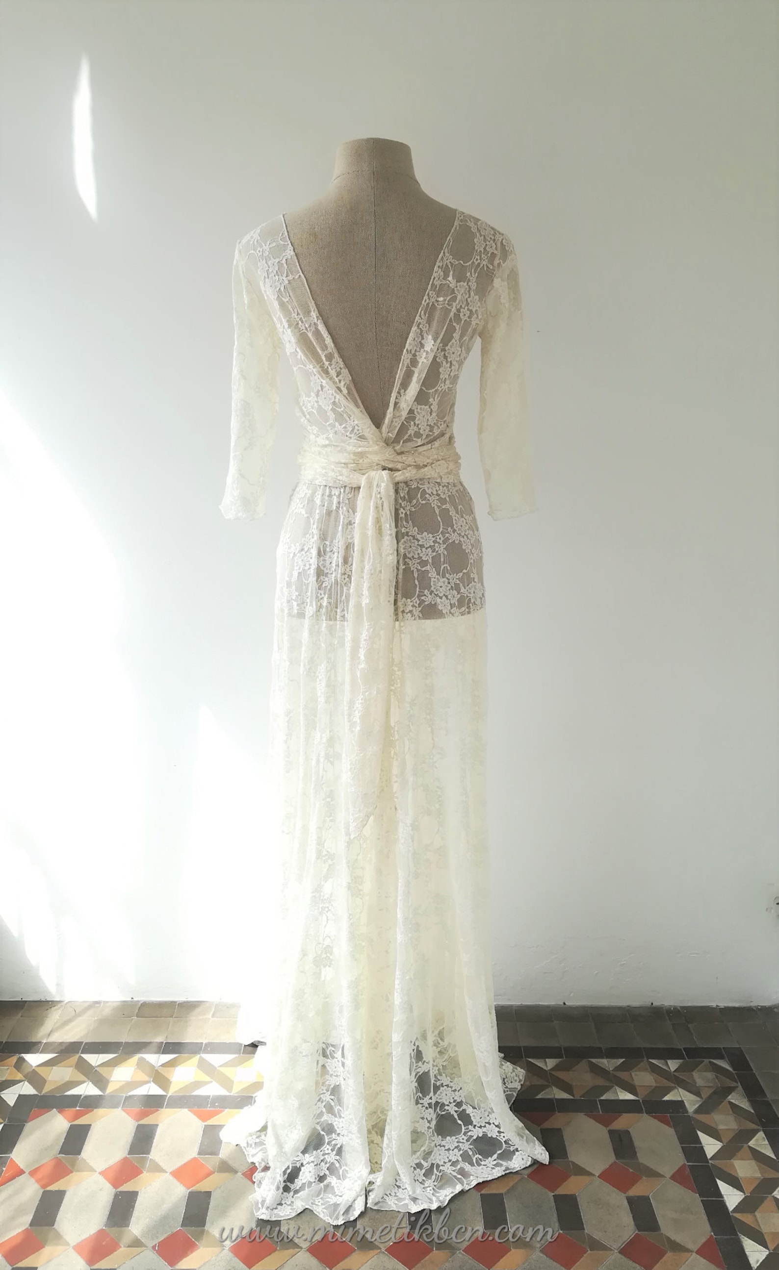 Wrap wedding dress lace lace wrap overdress long wrap dress | Etsy