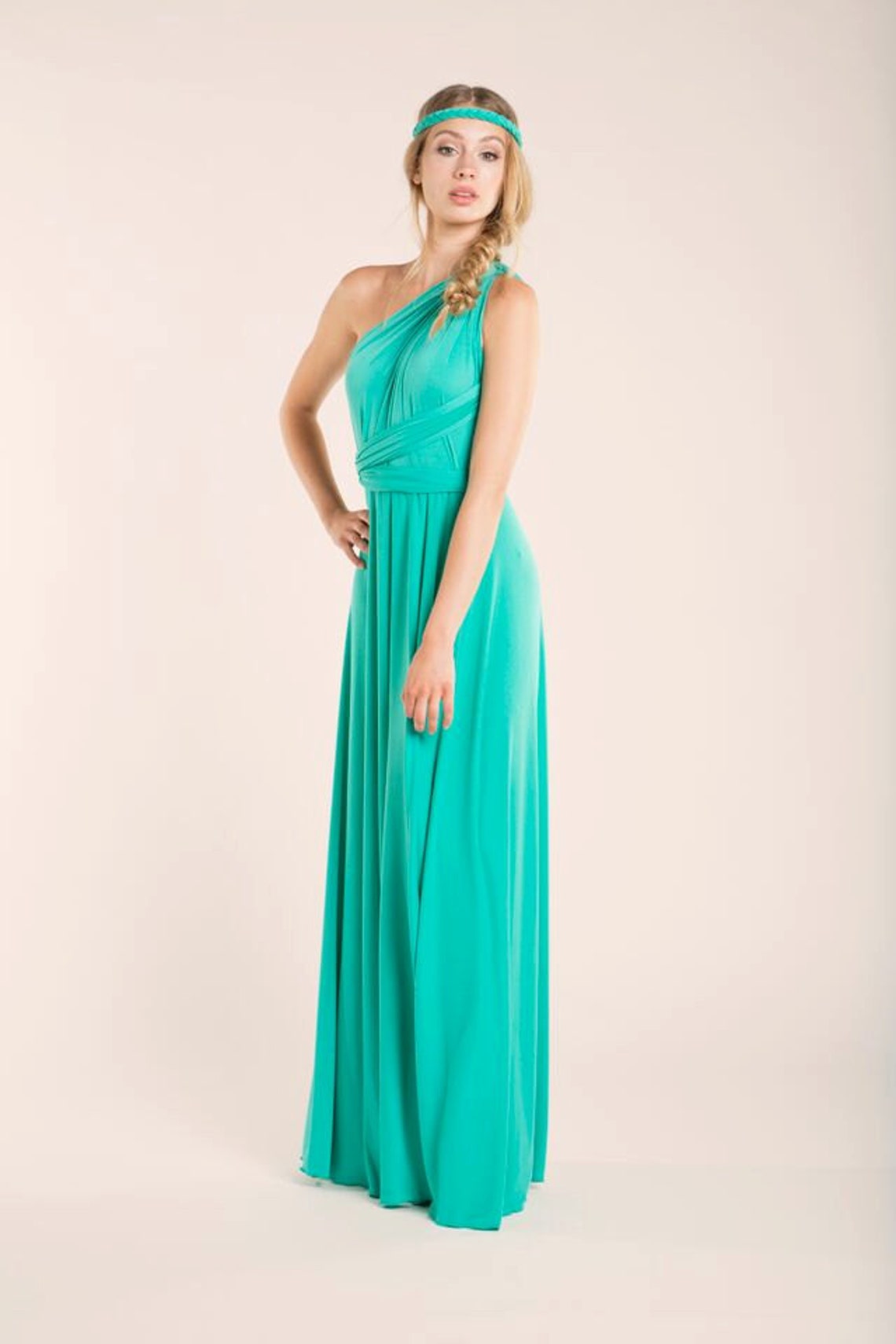 Light Turquoise Long Dress, Light Turquoise Floor Length Infinity Dress ...